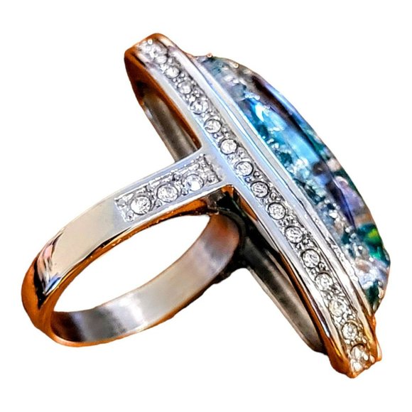 L.C. | Jewelry | Lab Created Opal Ring Multicolor Austrian Crystals 50 ...